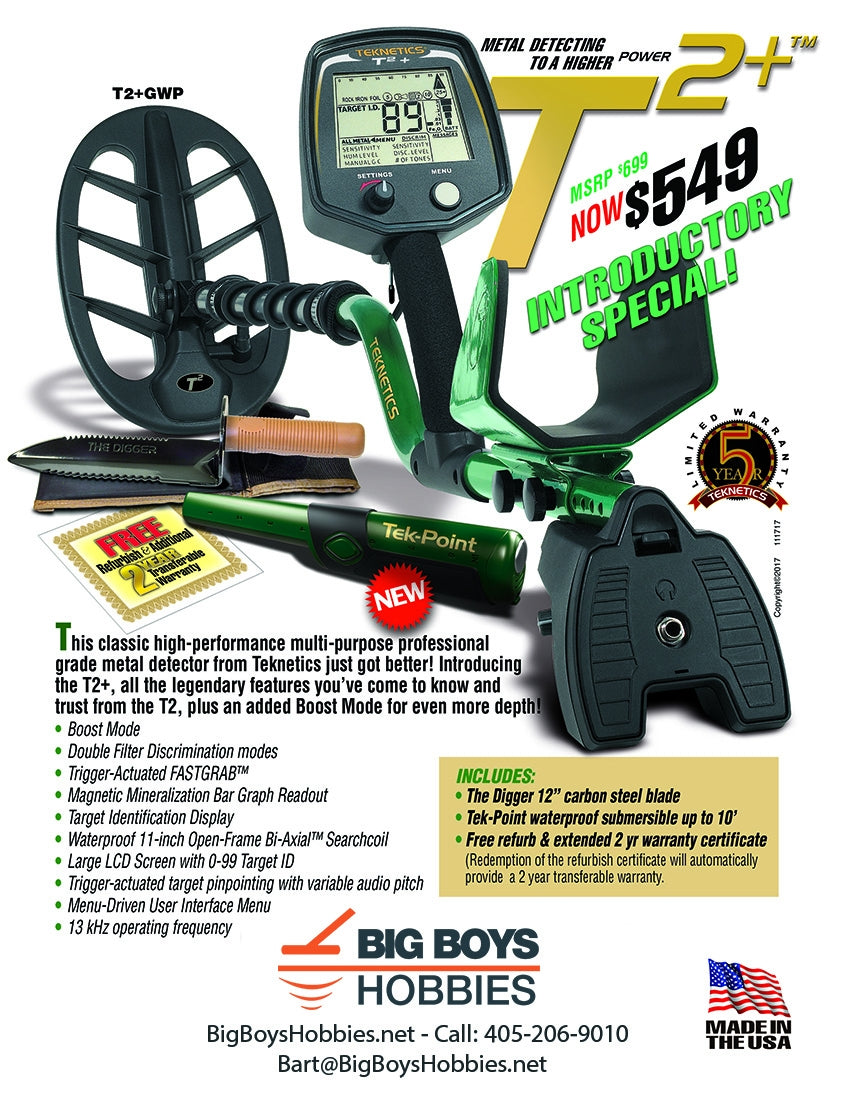 Teknetics T2 Plus Metal Detector - Free Shipping! – Big Boys Hobbies ...